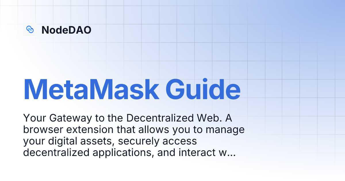 MetaMask Guide | NodeDAO